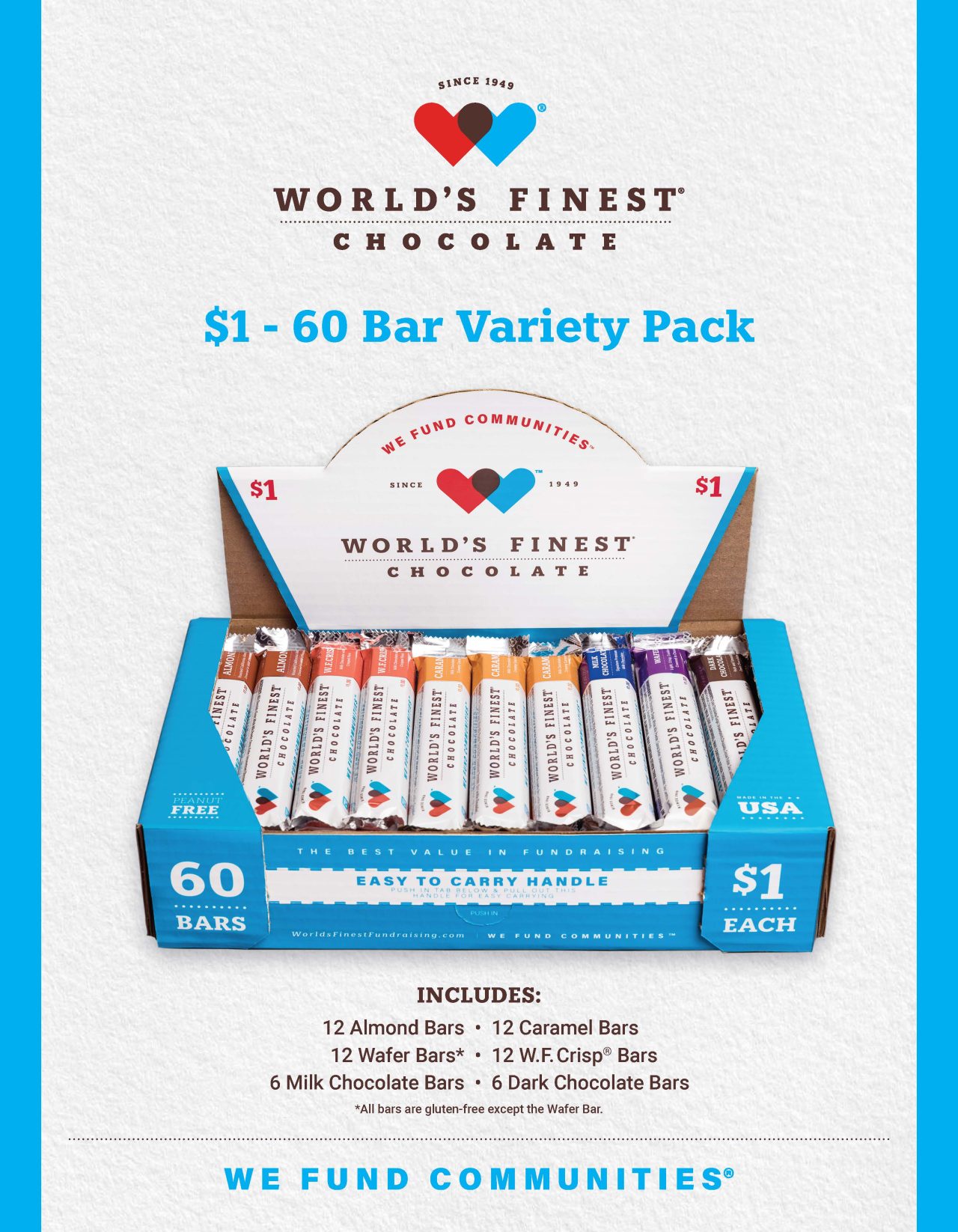 World's Finest Chocolate $1 Bars - 4 Seasons Fund Raising